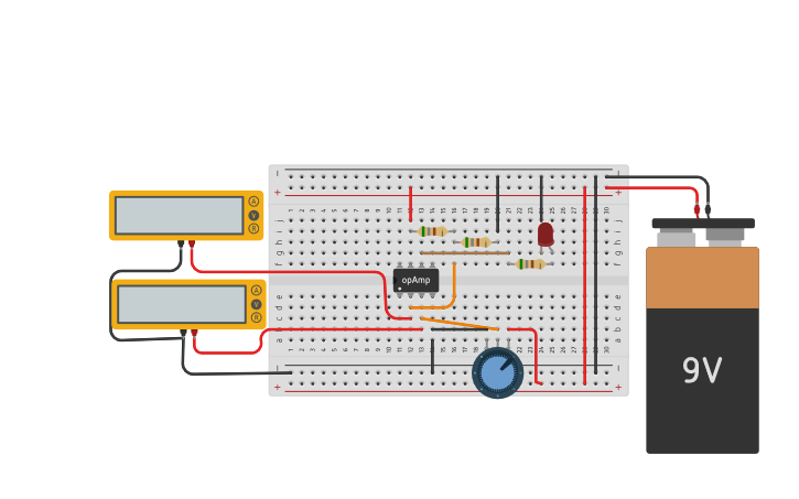 Circuit design Circuito integrado LM741 - Tinkercad Circuit design Circuito integrado LM741 - Tinkercad