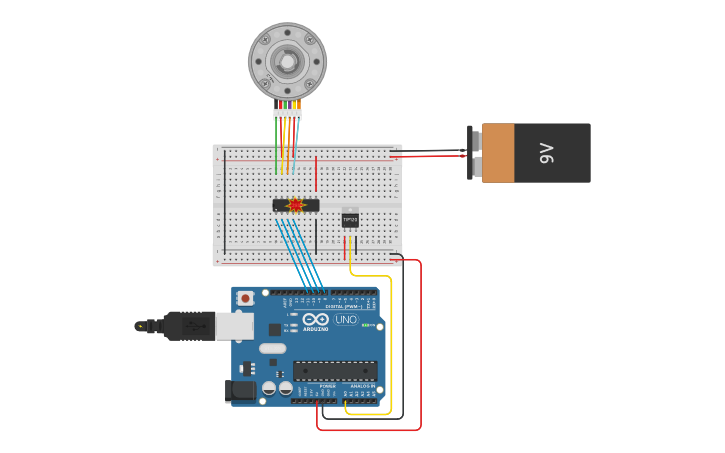 Circuit design Motor de Passo - Tinkercad