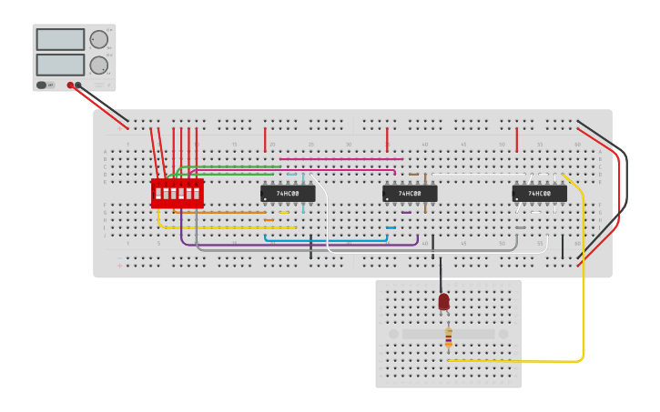 Circuit design 4x1 MUX - Tinkercad