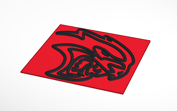 3D design HellCat logo - Tinkercad