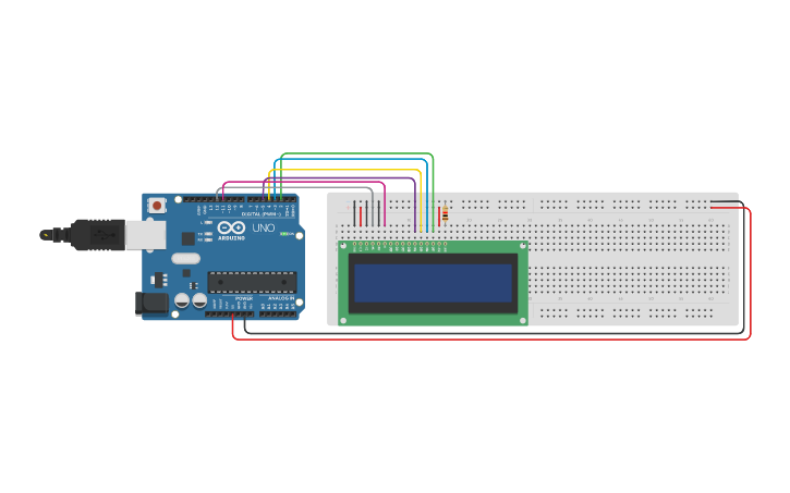 Circuit design Display LCD - Tinkercad