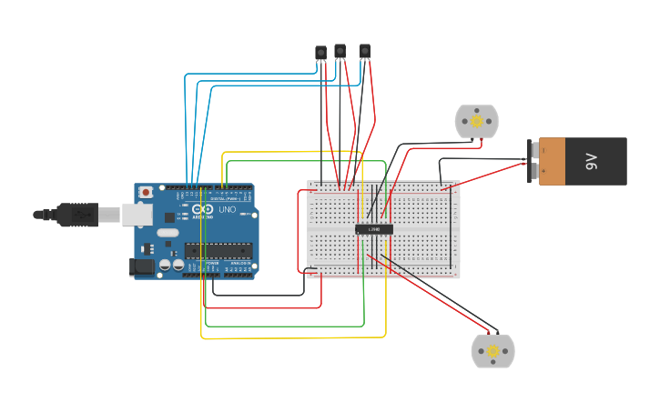 Circuit Design Task 2 Robot Suiveur Tinkercad