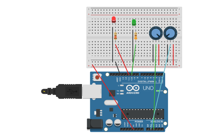 Circuit Design Potenciometros Tinkercad