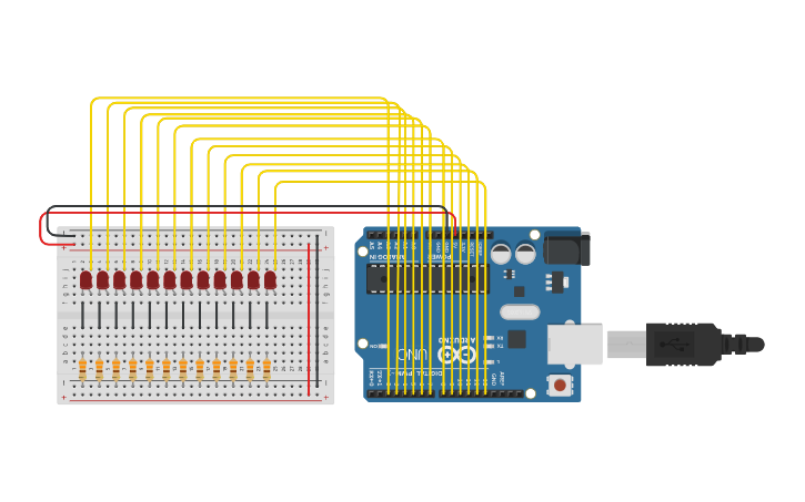 Circuit design Random Led - Tinkercad
