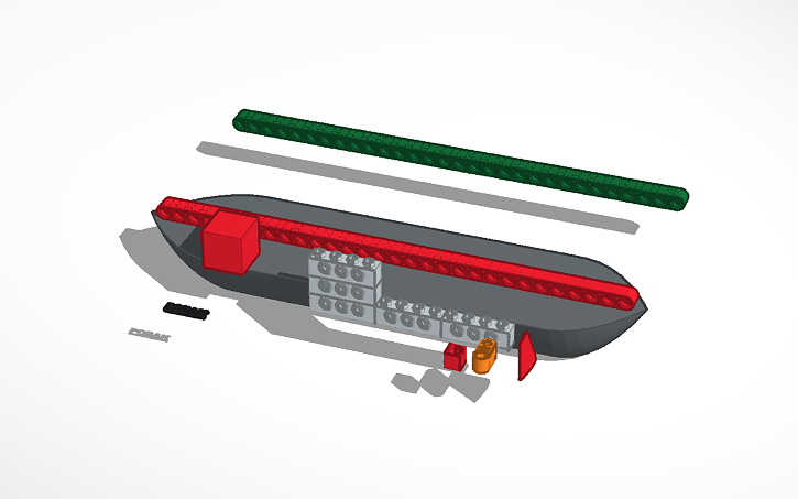 3D design LEGO technic floating boat - Tinkercad