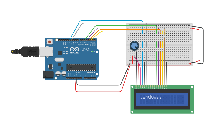 Circuit design LCD - Tinkercad