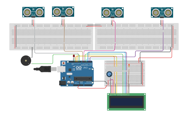 Circuit Design Automatic Parking System Tinkercad