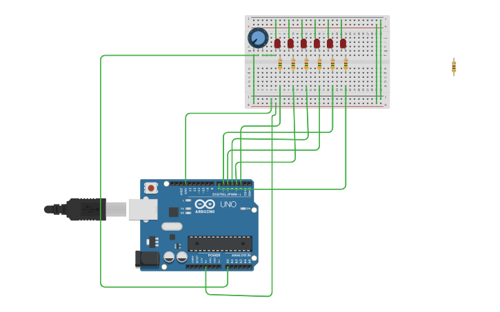 Circuit design Ardduino led | Tinkercad