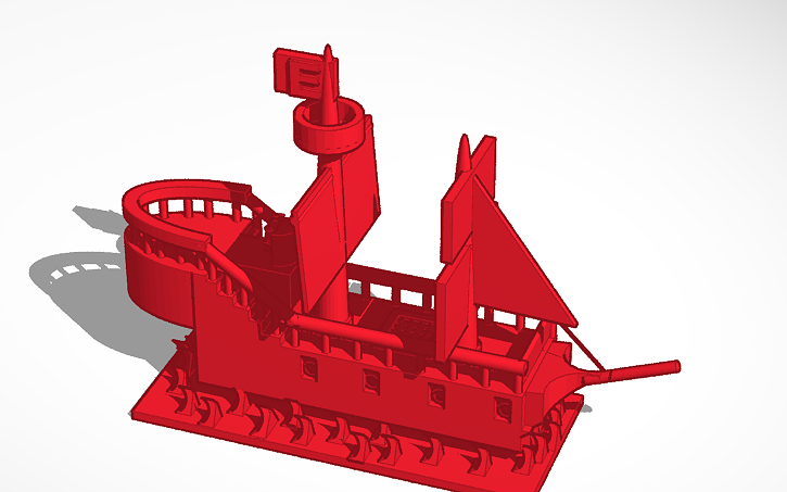 3D design pirate ship - Tinkercad