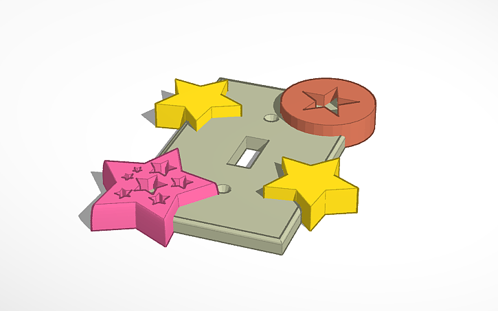 3D design Light Switch Cover - Stars | Tinkercad