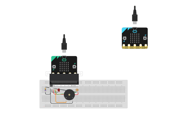 Circuit design micro:bit - Light Detector with buzzer + LED Indicator - Tinkercad