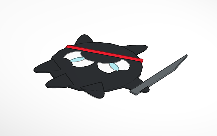 3D design easy 2-D ninja puff - Tinkercad