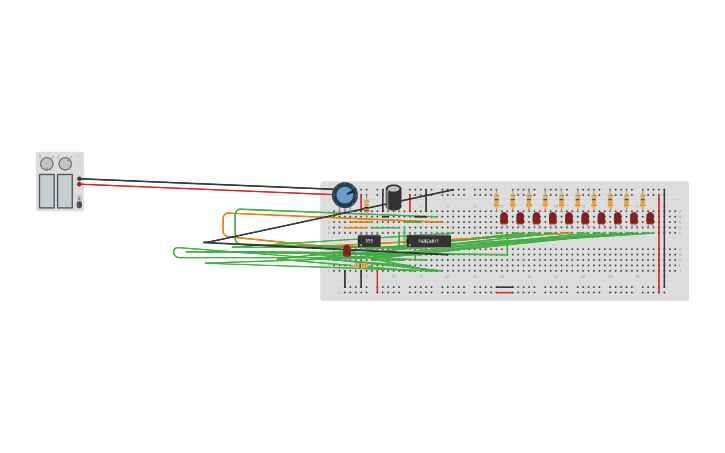 Circuit design led chaser | Tinkercad