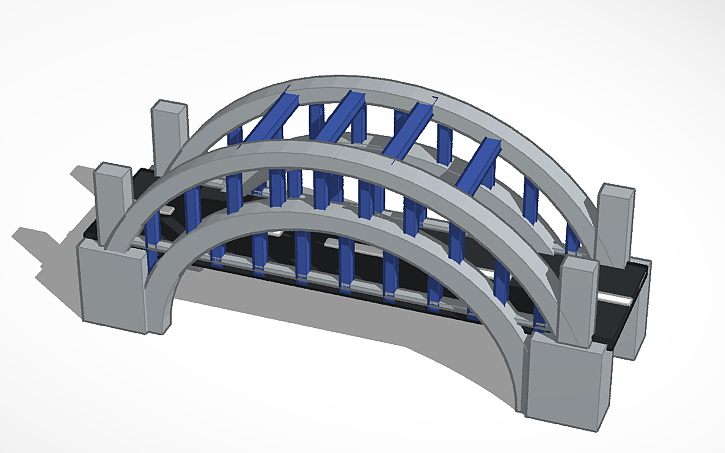 3D design double arch bridge - Tinkercad