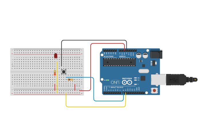 Circuit design Push Button Switch - Tinkercad