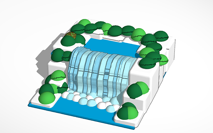 3D design water fall - Tinkercad