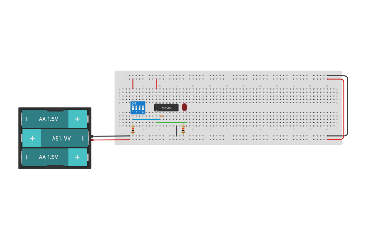 Circuit design PUERTA NOR(7402) - Tinkercad