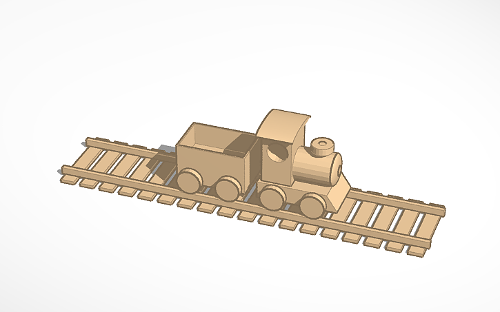 3D design Wooden Toy Train - Tinkercad