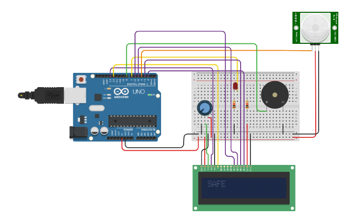 Circuit design Theft Alarm - Tinkercad Circuit design Theft Alarm - Tinkercad