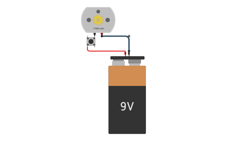 Circuit design 9 Volt motor | Tinkercad