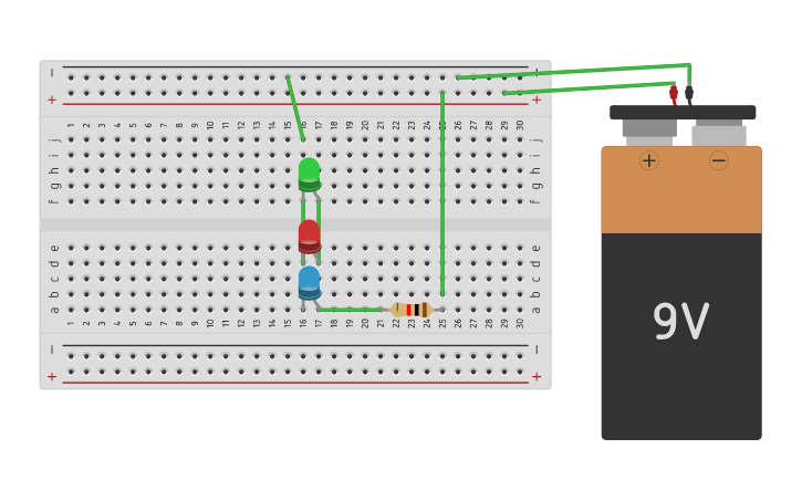 Circuit design Circuito led paralelo - Tinkercad