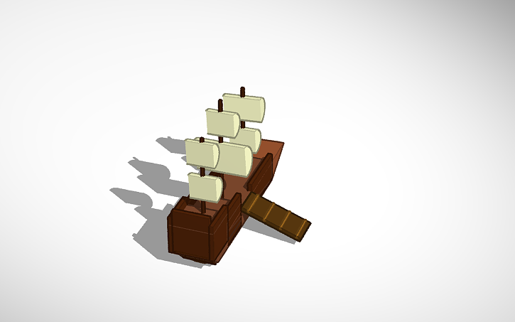 3D design Pirate ship - Tinkercad