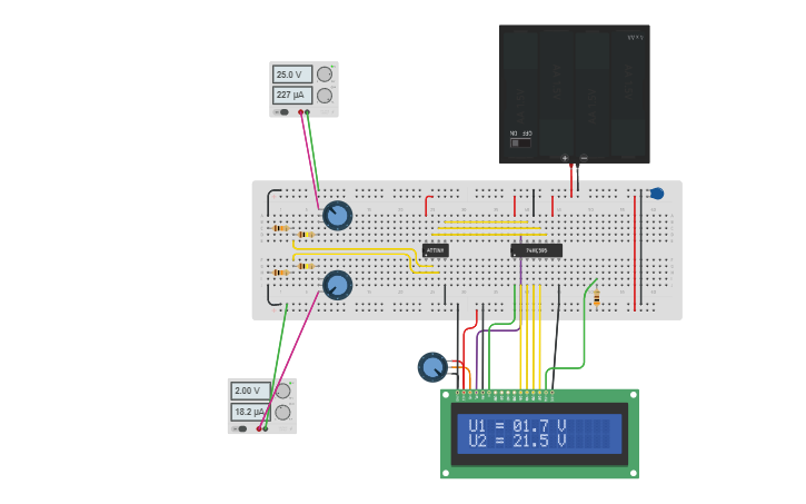 Circuit design Voltage sensor attiny13 - Tinkercad