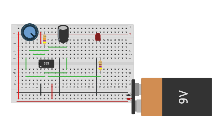 Circuit Design 555 Timer Using Pot Tinkercad