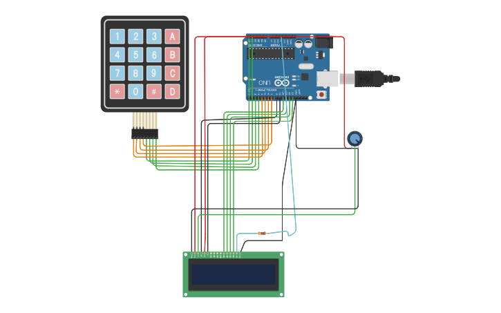 Circuit Design Password Keypad Lcd Tinkercad