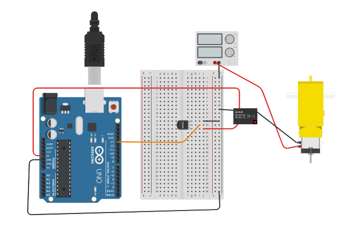 Circuit design RELAY - Tinkercad