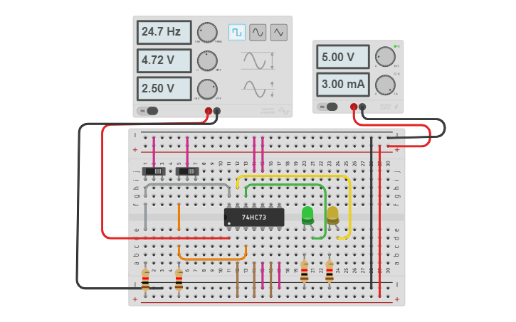 Circuit design CPE LOG-The J-K Edge-Triggered Flip-Flop - Tinkercad