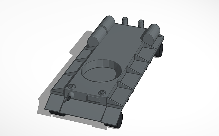 3D design tank with movable turret and wheels part 1 - Tinkercad