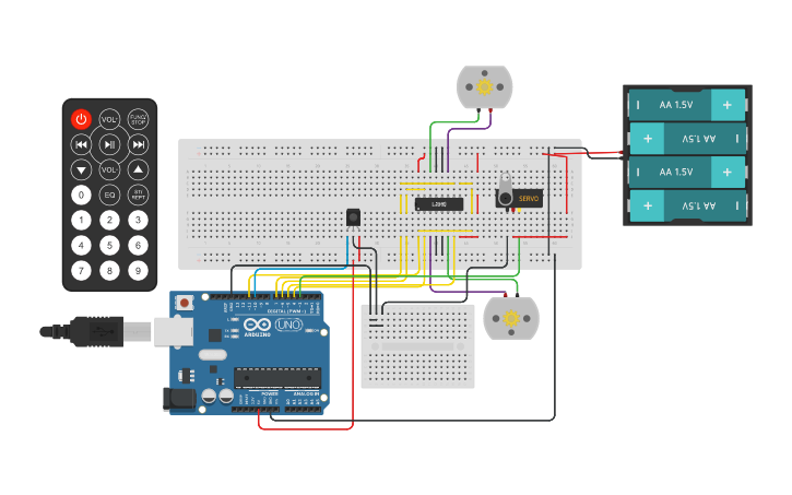 Circuit design RC Car - Tinkercad