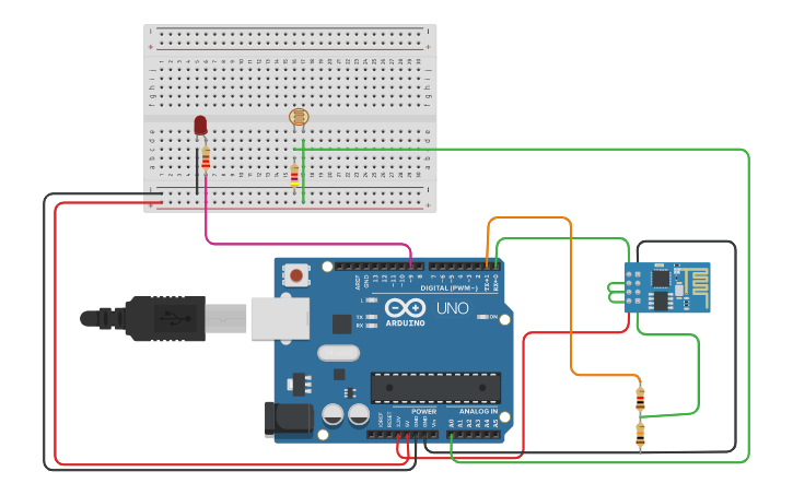 Circuit Design Photoresistor With Wifi Tinkercad