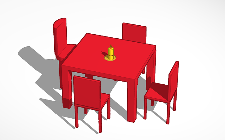 3d Design Lanas Table And Chairs Tinkercad