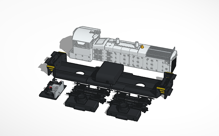 3D design EMD SW1500 1:160 diesel locomotive add-ons (WIP) - Tinkercad
