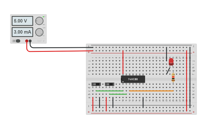 Circuit Design Implement And Gate Tinkercad