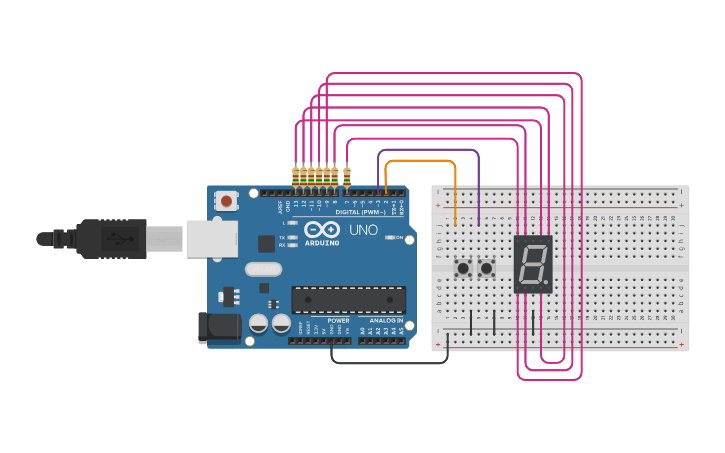 Circuit design Test_4_7Segment_2 | Tinkercad Circuit design Test_4_7Segment_2 | Tinkercad