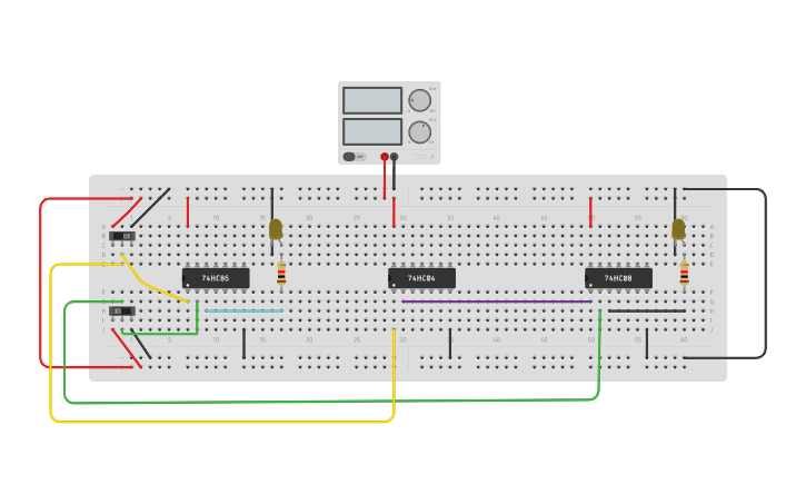 Circuit design Half Subtractor - Logic Gates - Tinkercad