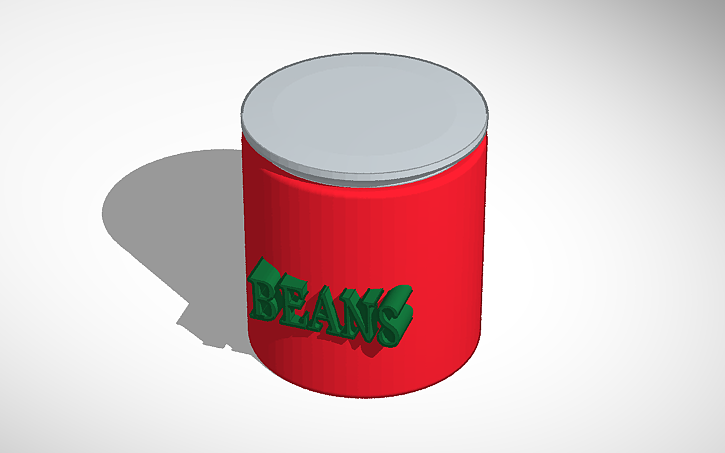 3D design can of beans | Tinkercad