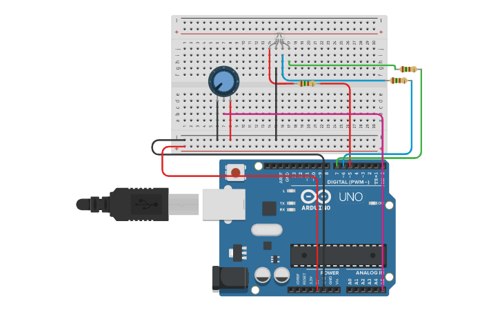 Circuit Design Potenciometro Led Rgb Tinkercad