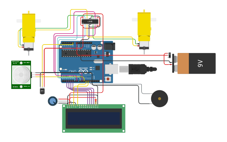 Circuit design Robot IOT - Tinkercad