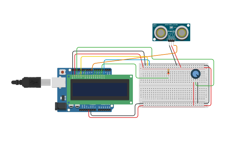Circuit Design Distance Measuring Device Tinkercad