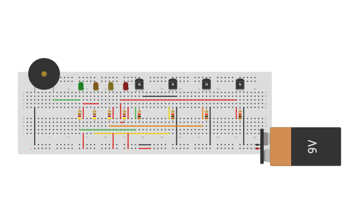Circuit Design Water Level Indicater Tinkercad