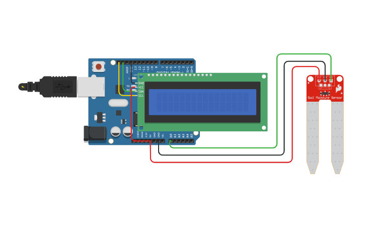 Circuit Design Sensor De Humedad De Tierra Tinkercad