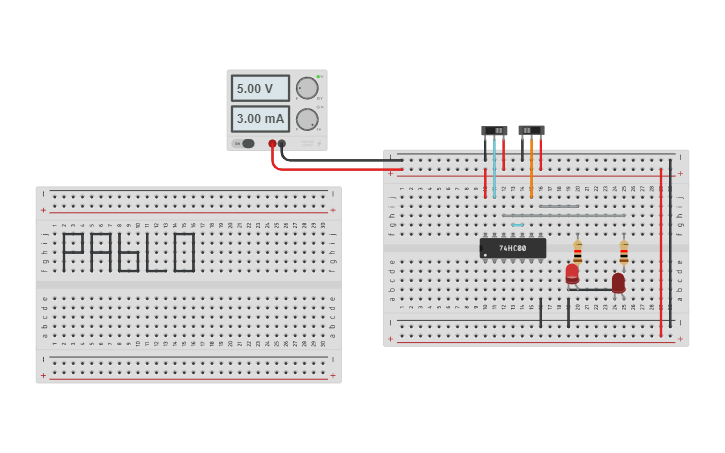 Circuit design Flip Flop | RS básico com NAND - Pablo | Tinkercad