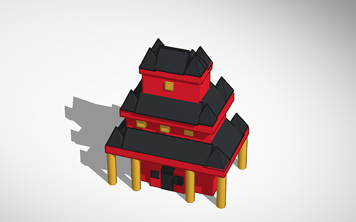 3D design Chinese Temple - Tinkercad