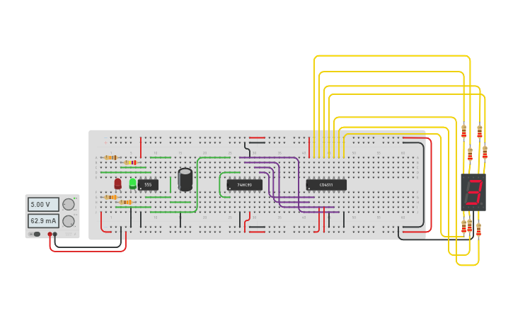 Circuit Design Contador Timer 555 Con Display 7 Segmentos Ci 74hc93