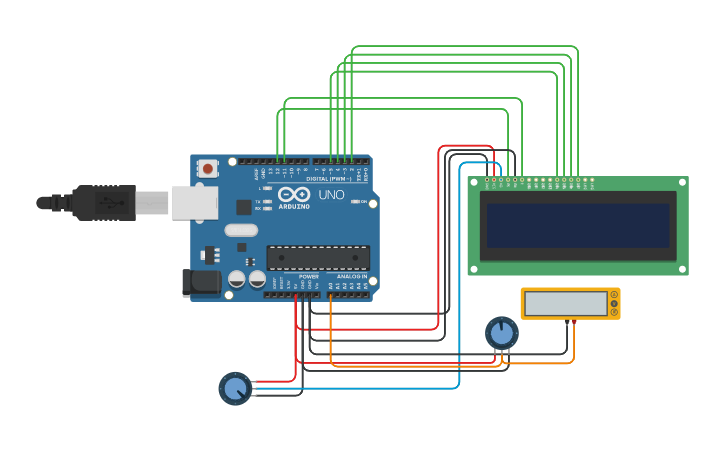Circuit design Arduino Volt Meter - Tinkercad