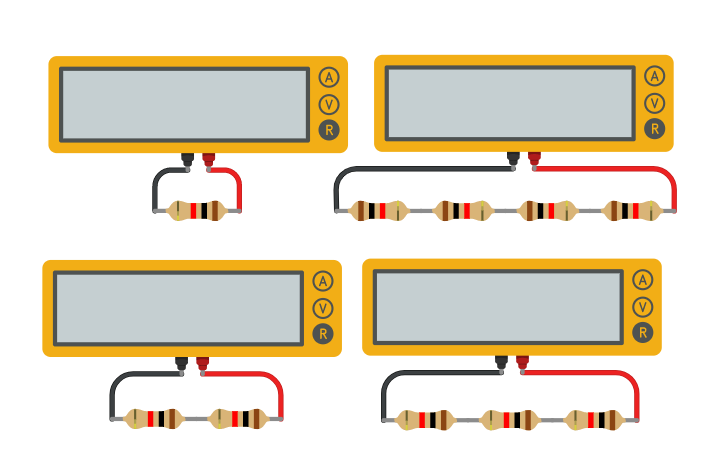 Circuit design resistors in series - Tinkercad